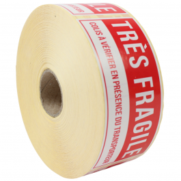 Etiquette adhésive "très fragile, colis à vérifier en présence du ...
